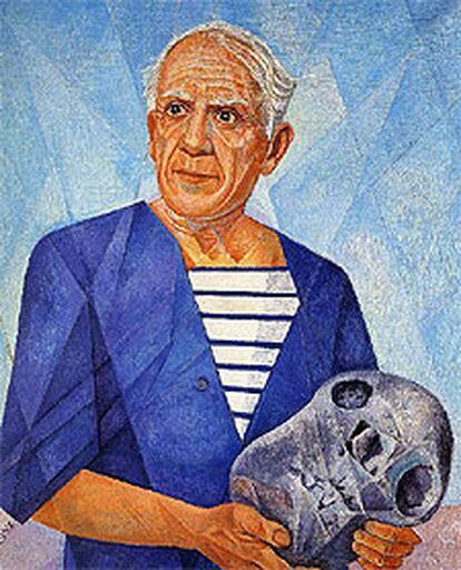 Retrato de Pablo Picasso con una máscara (1956), de María Marevna ...
