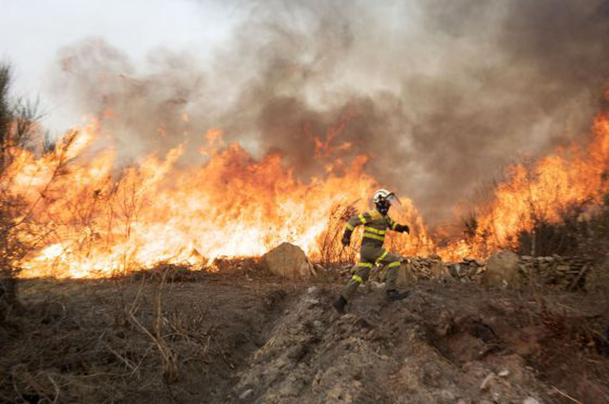 La sequía invernal desata una ola de incendios forestales en Ourense ...