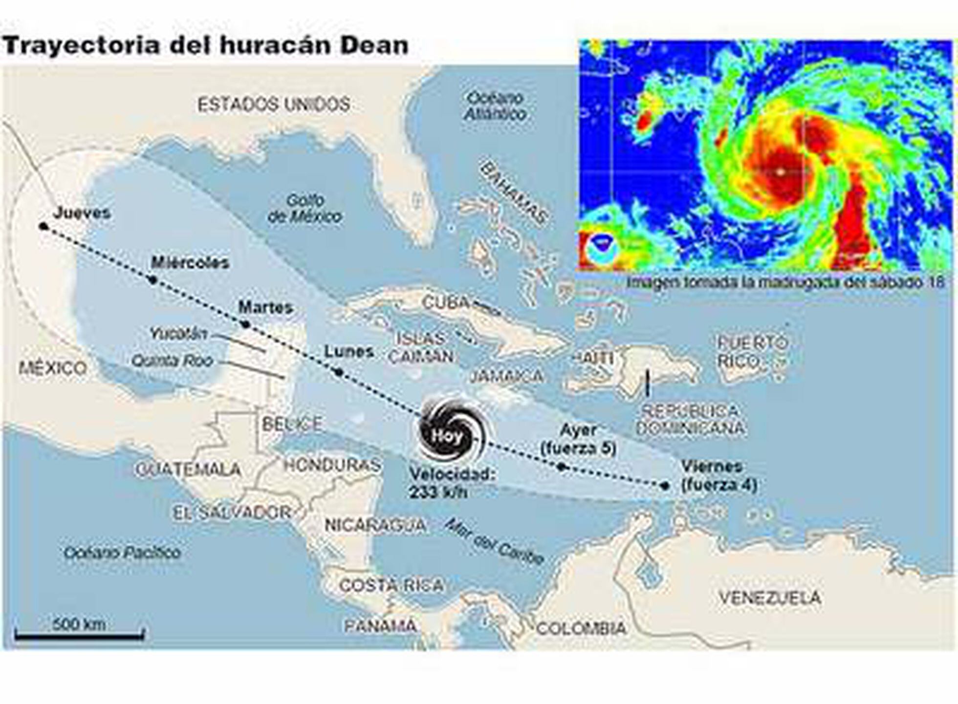 Estado de emergencia en el Caribe por la llegada del huracán Dean ...