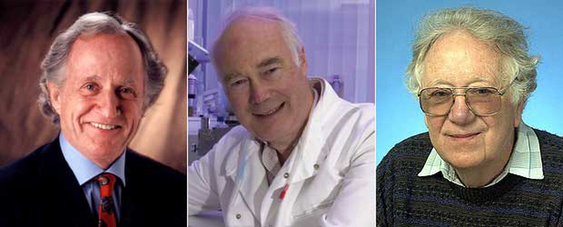 Los científicos Mario R. Capecchi, Martin J. Evans y Oliver Smithies ...