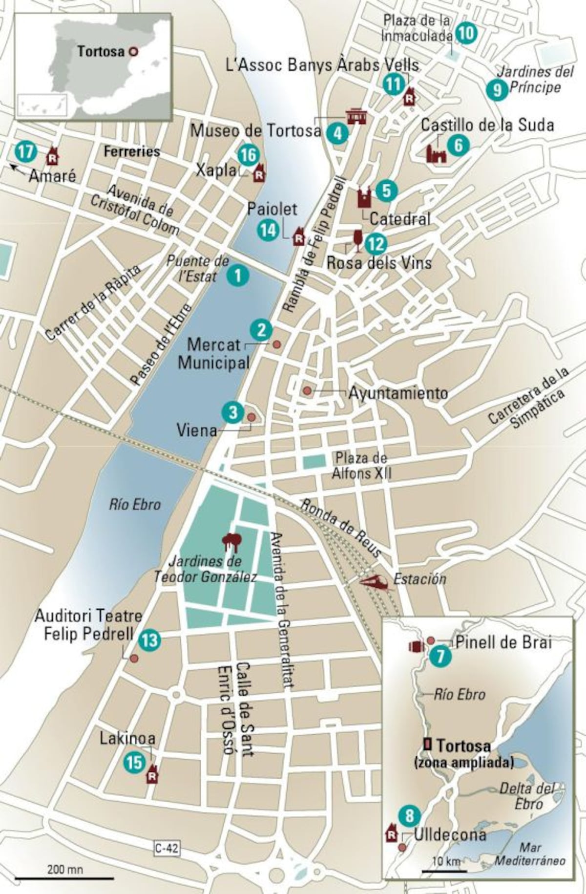 24 horas en Tortosa, el mapa | El Viajero | EL PAÍS