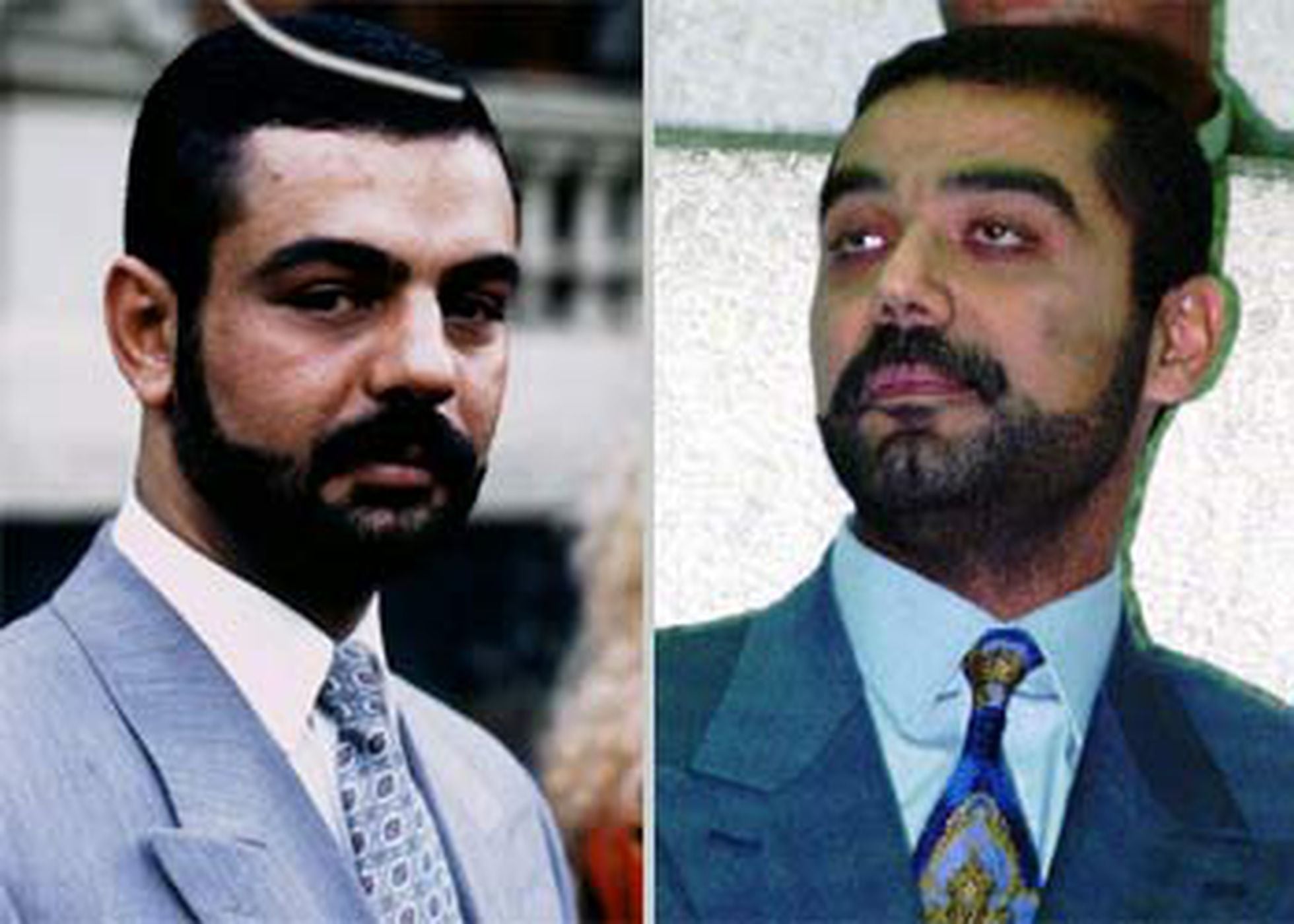 El doble Latif Yahia, a la izquierda, y Uday, el hijo de Sadam Husein ...