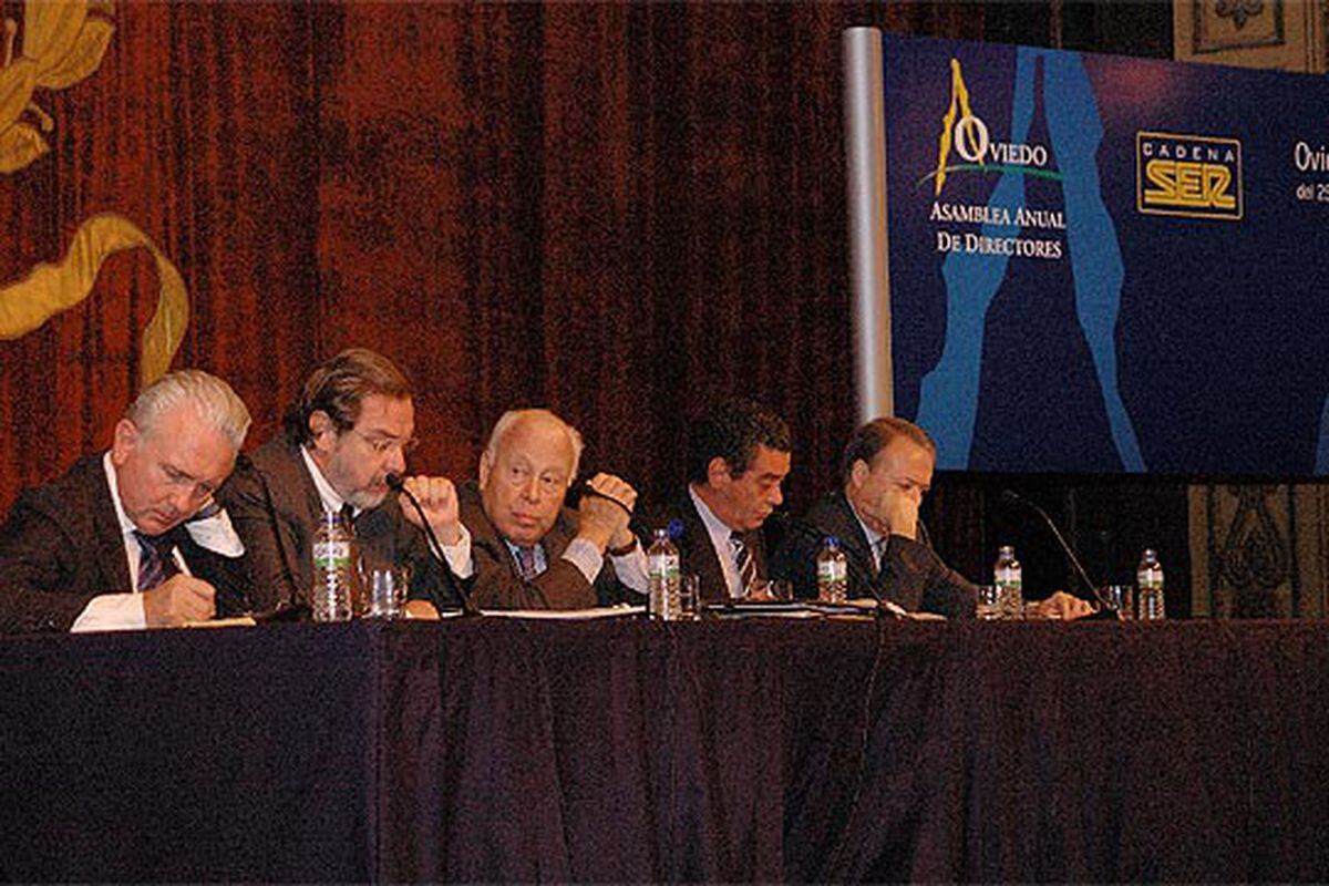 Daniel Gavela, Juan Luis Cebrián, Jesús de Polanco, Augusto Delkáder y ...