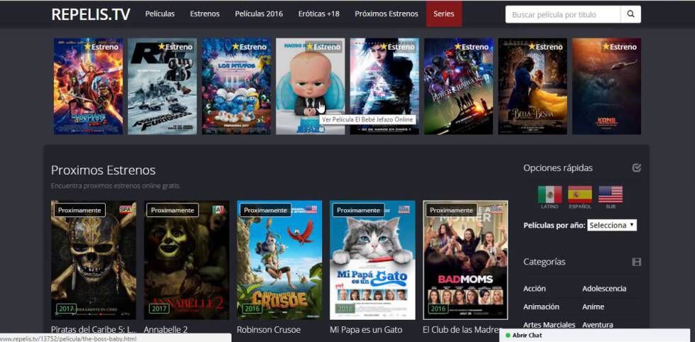 El juez ordena bloquear las webs piratas de cine Repelis y HDFull ...