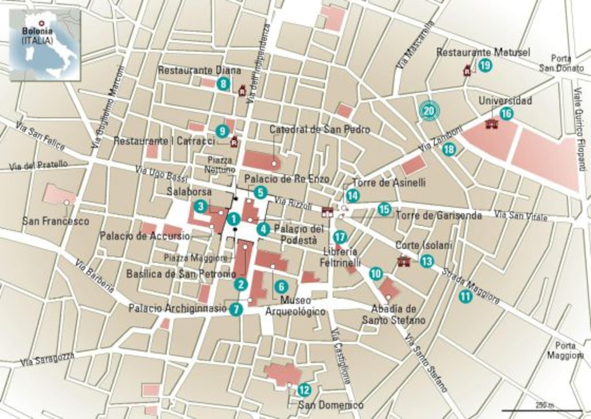 24 horas en Bolonia, el mapa | El Viajero | EL PAÍS