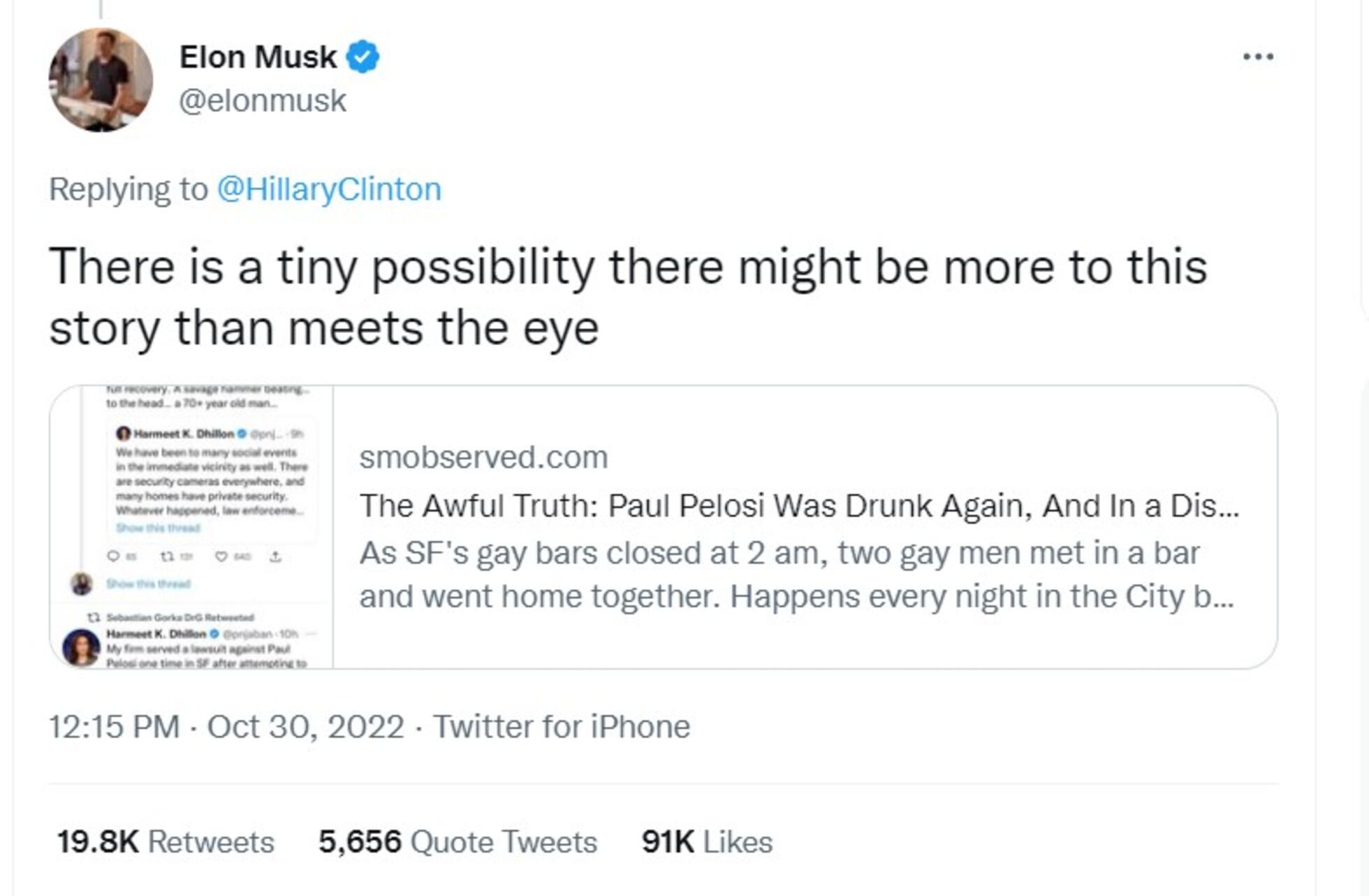 Elon Musk tuitea información de una web de bulos para hablar del ataque ...