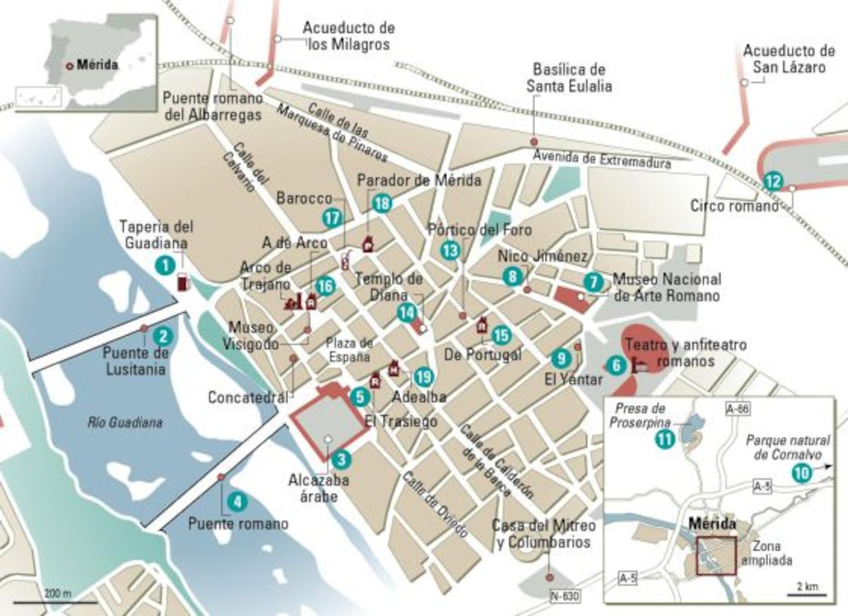 Mapa turistico merida - Viajessindestino.com