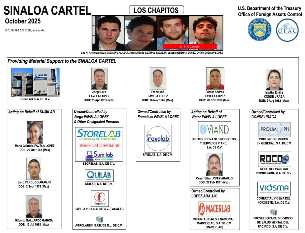 US Treasury cracks down Sinaloa Cartel’s fentanyl trafficking network ...