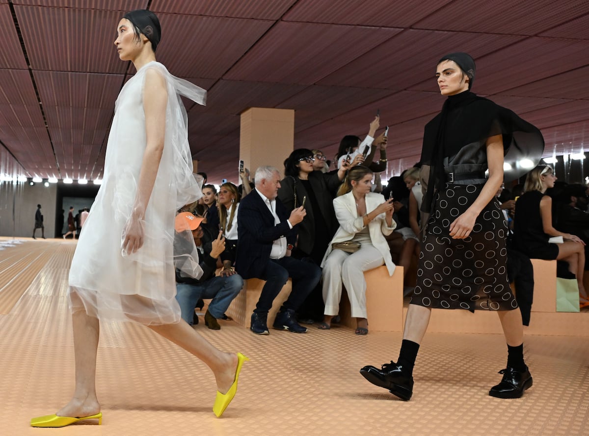 Prada explores lightness with windswept translucent chiffon for next ...