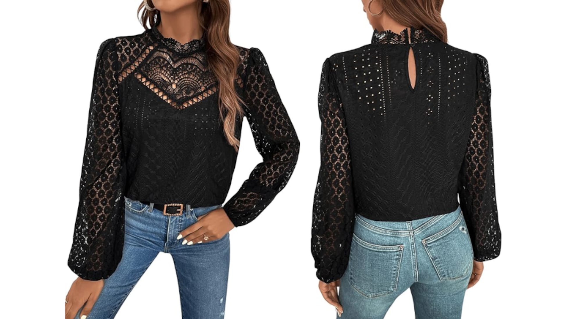 12 blusas negras con transparencias para triunfar estas fiestas ...