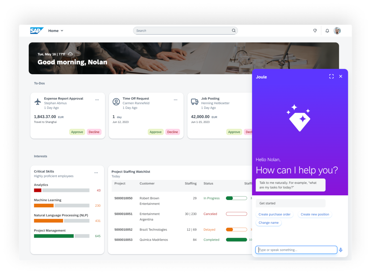 SAP lanza Joule, su propio asistente de inteligencia artificial ...