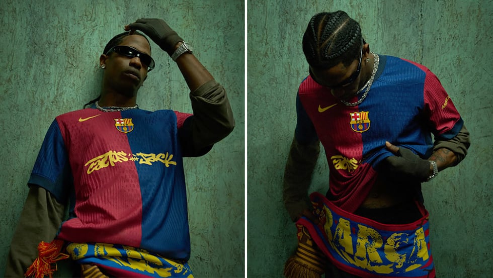 Travis Scott es el protagonista de la nueva camiseta del Barça para el ...