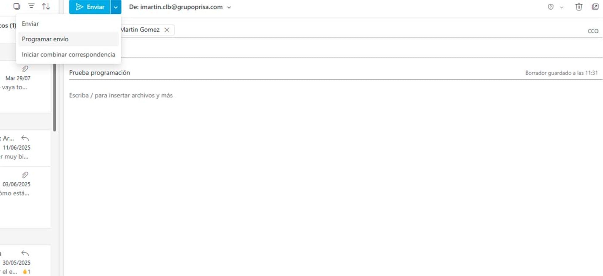 Cómo programar el envío de correos electrónicos con Outlook Web, guía ...
