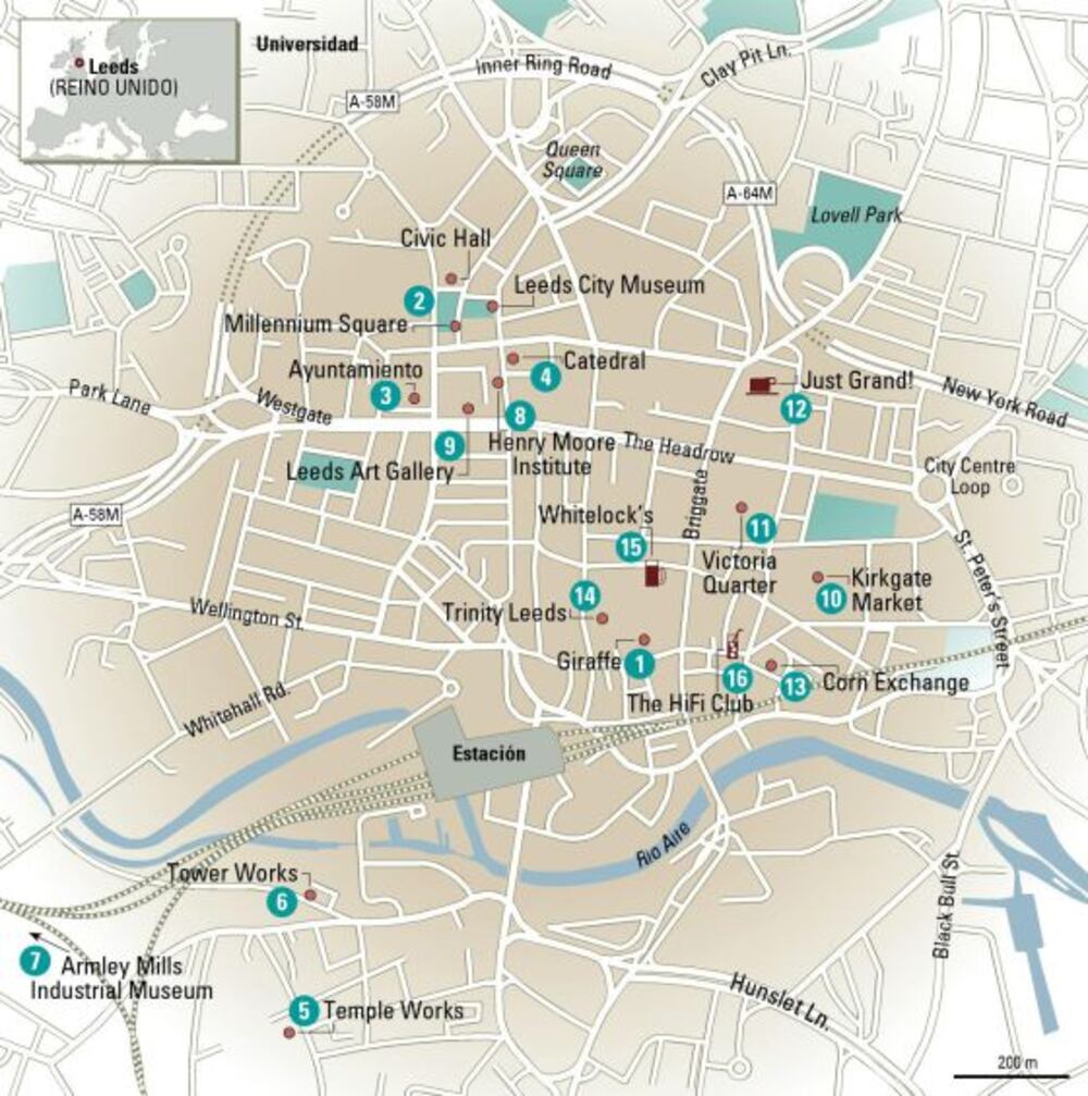 24 horas en Leeds, el mapa | El Viajero | EL PAÍS