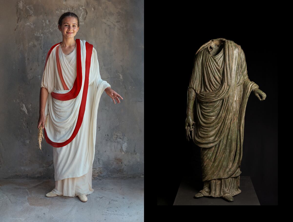 La estatua romana del ‘Togado de Pompelo’ representa a una niña, y no a un hombre, como se creía ...