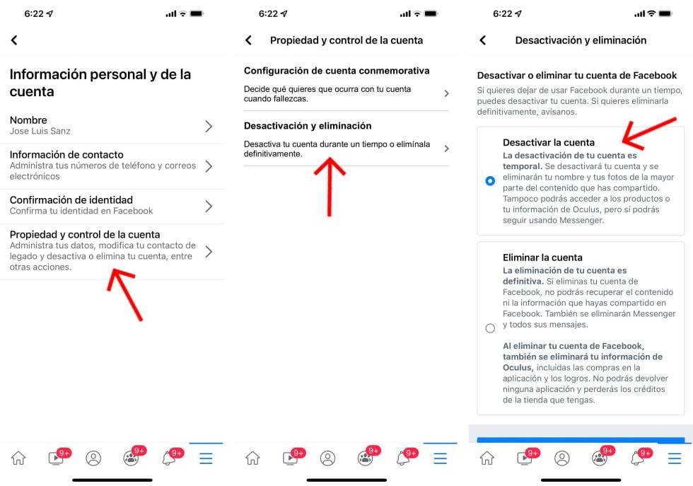 Cómo desactivar temporalmente tu cuenta de Facebook sin borrar sus ...
