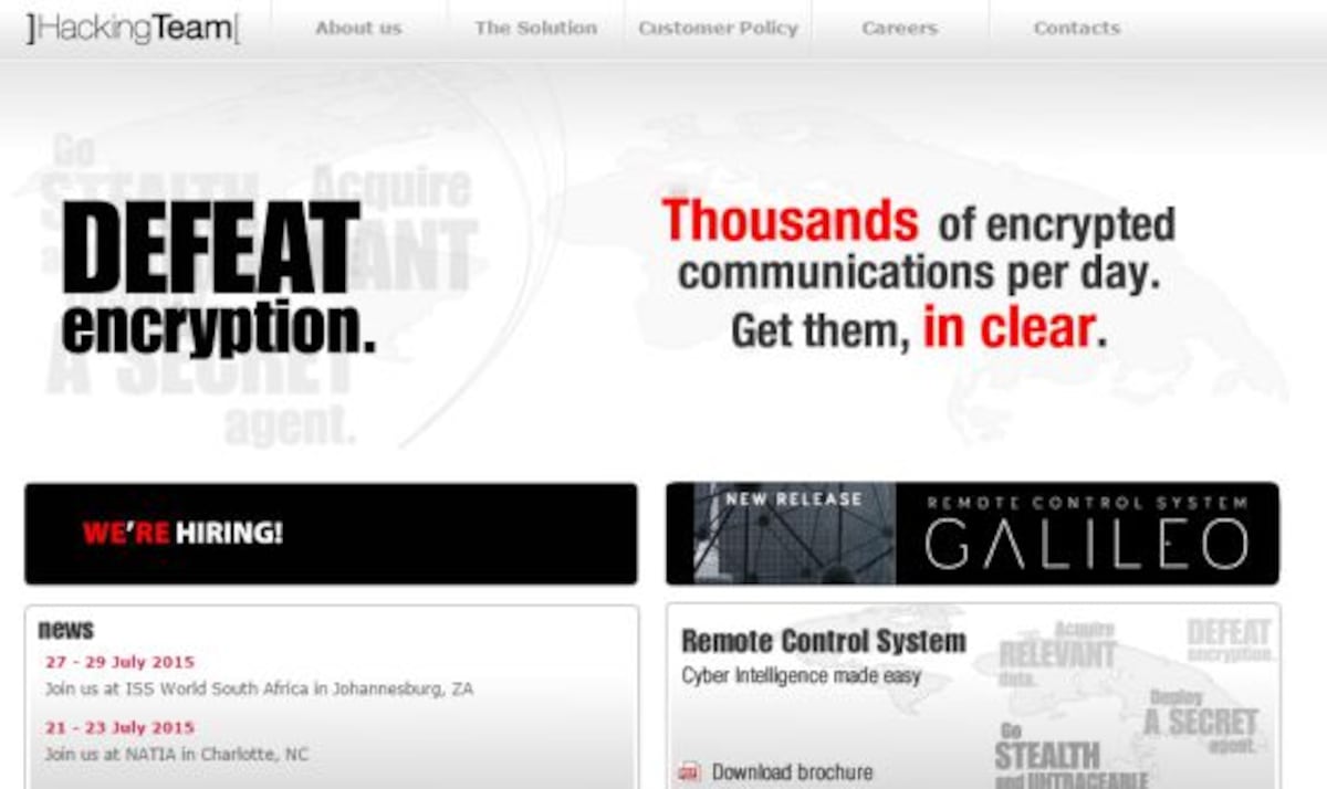 Hacking Team: Una filtración revela el uso de hackers por el Gobierno ...