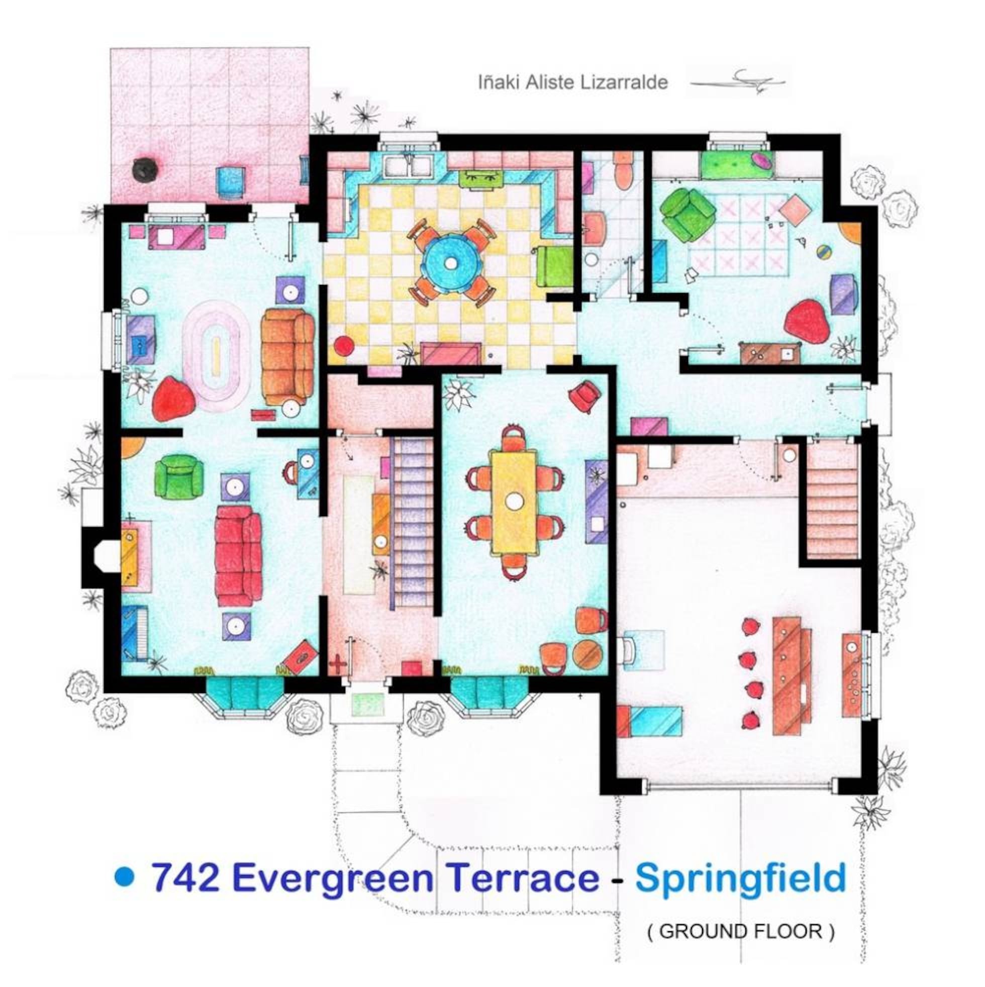 Los planos más rigurosos de la casa de ‘Los Simpson’ revelan una ...