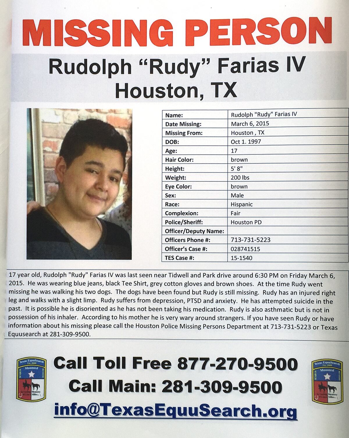 A Texas man who went missing as a teen in 2015 has been found alive ...