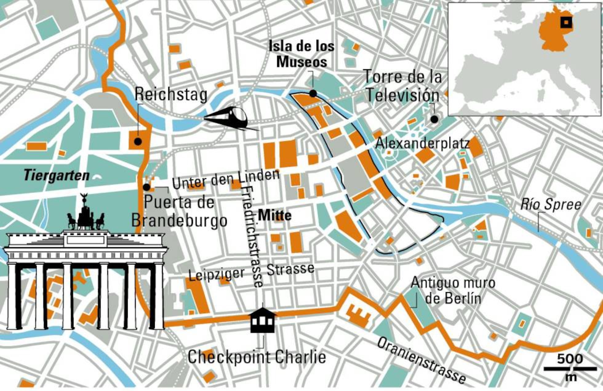 Mapa turistico berlin | Oldtravelbag.com
