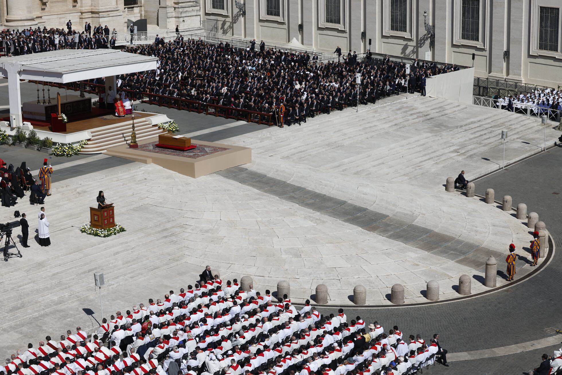 World leaders and faithful bid farewell to Pope Francis as the Church prepares to choose his ...