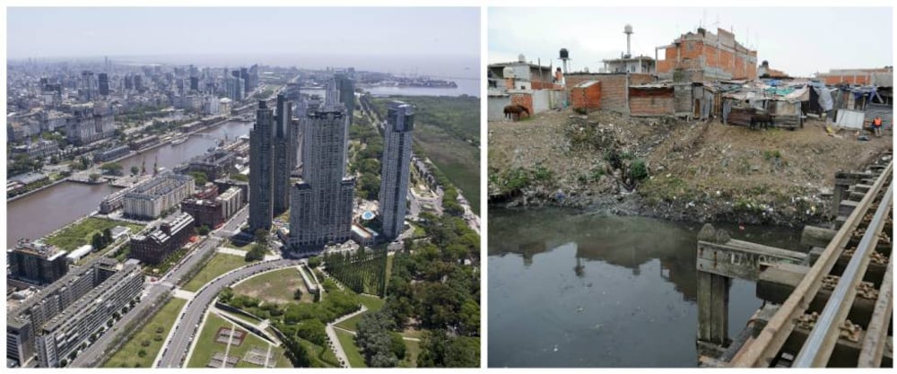 Barrio rico-barrio pobre, dos mundos a pocos metros en Buenos Aires ...