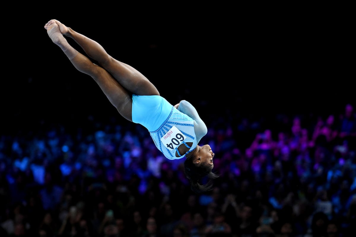 US gymnast Simone Biles makes history with spectacular jump at ...