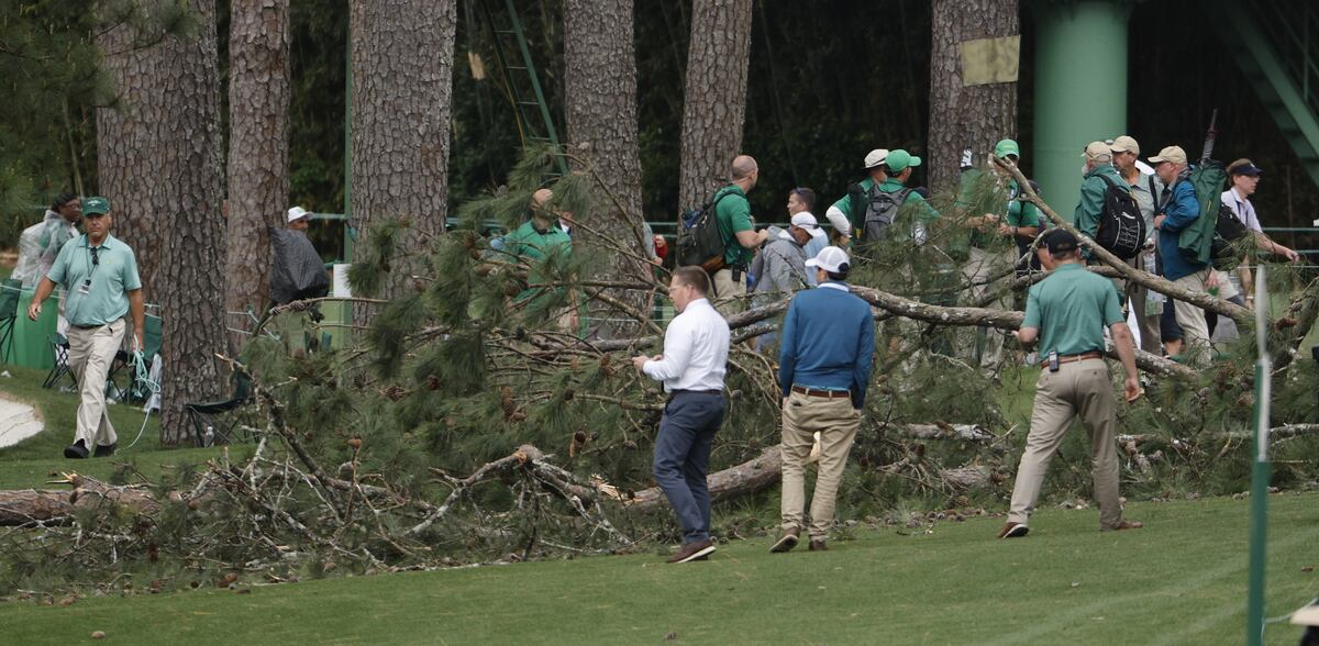 Storms bring down trees at Masters, play halted in 2nd round | Sports ...