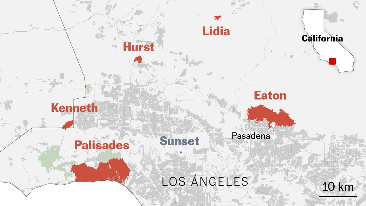 Mapas | Así se extienden los incendios en Los Ángeles | EL PAÍS US