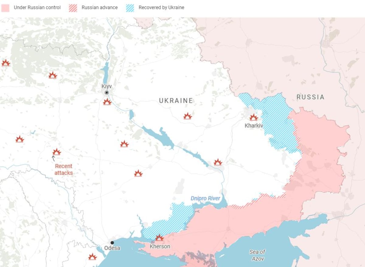 The Ukraine war in maps | Russia launches largest missile attack of the ...