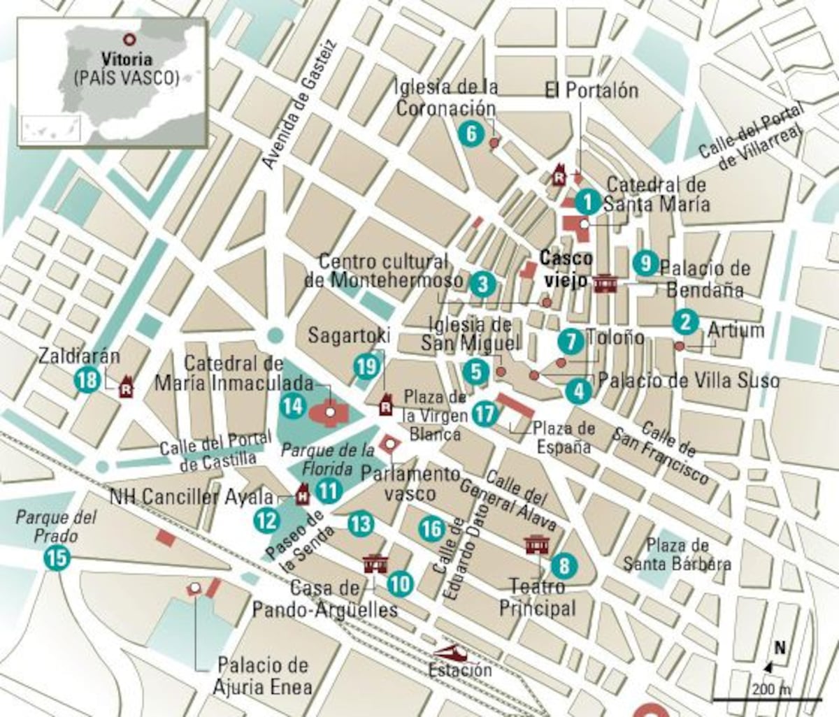 24 horas en Vitoria, el mapa | El Viajero | EL PAÍS