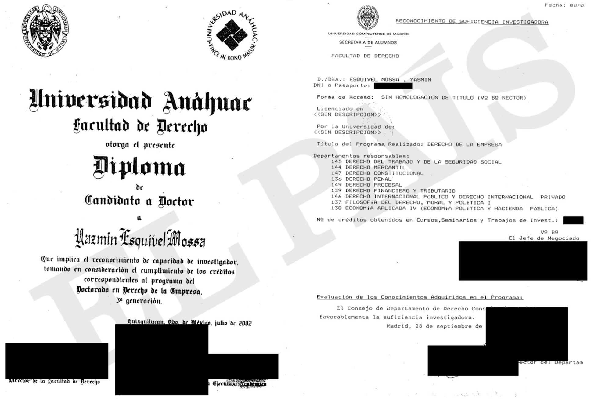 Yasmín Esquivel: La Universidad Complutense se desmarca del título de ...