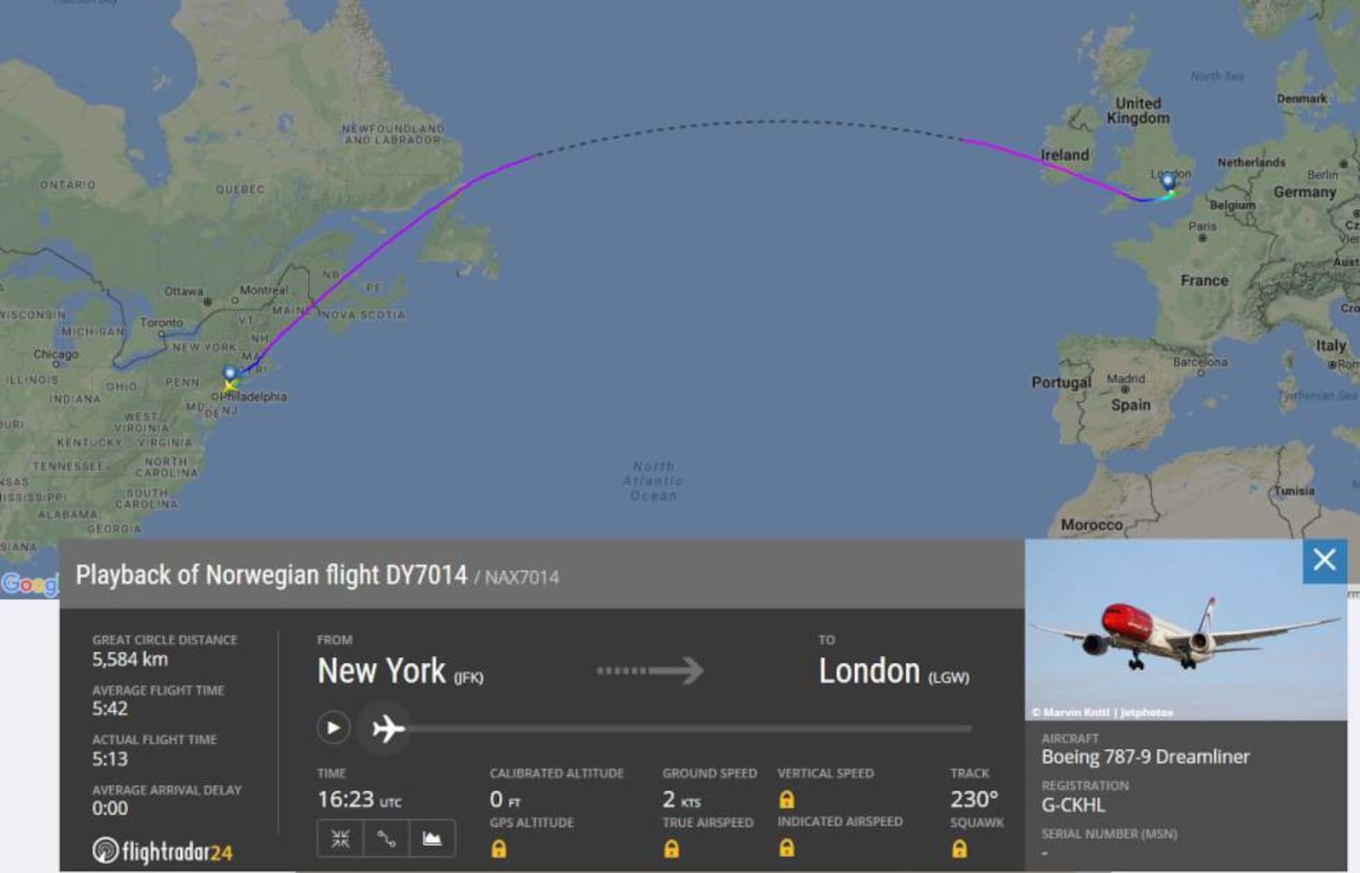 Un avión de Norwegian bate el récord del vuelo transatlántico subsónico ...