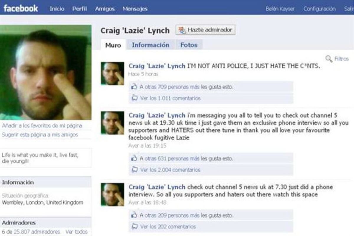 Craig Lynch en Facebook | Radiotv | EL PAÍS