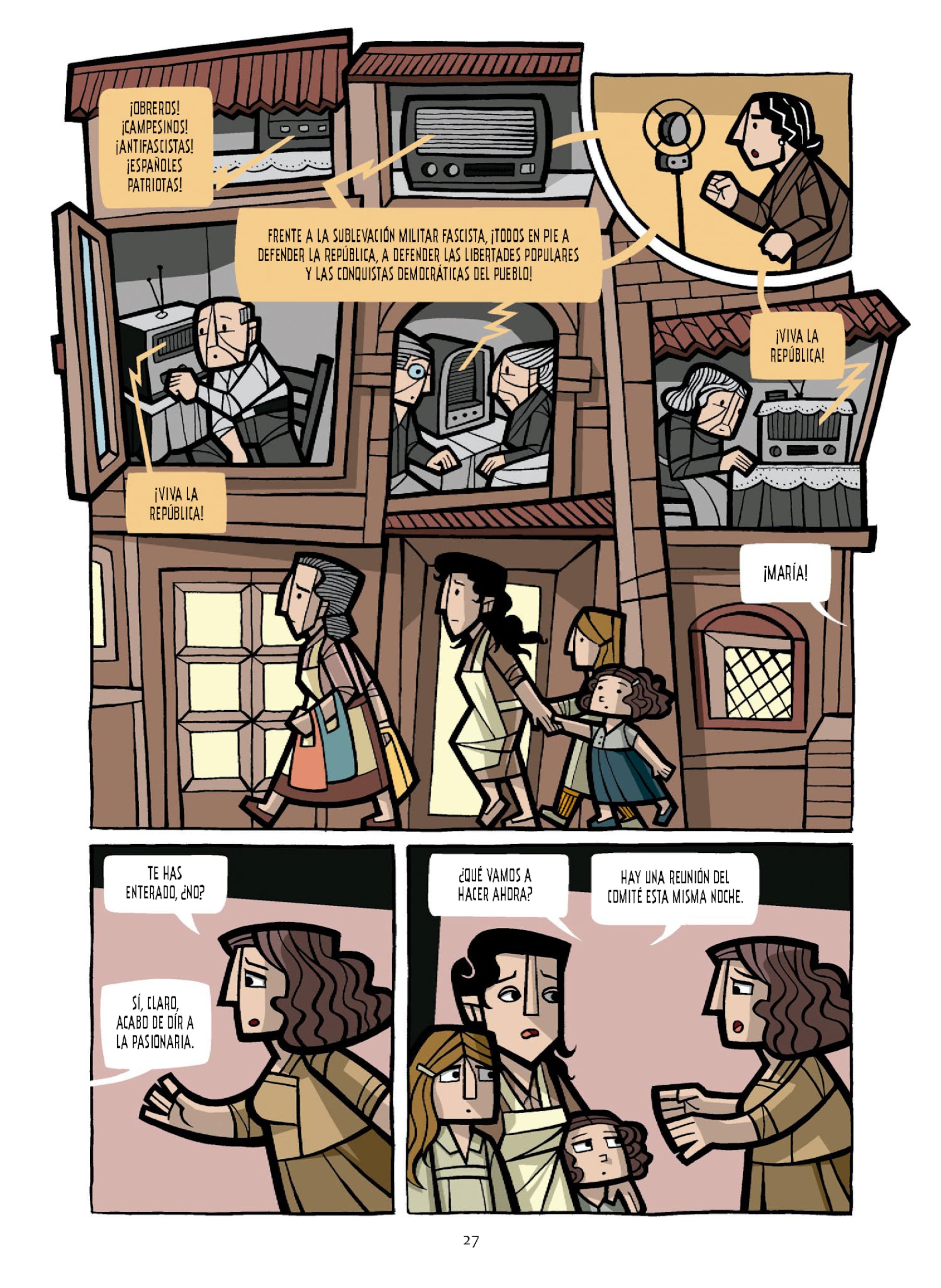 El fusilamiento en viñetas de María, ‘la Jabalina’, la anarquista condenada a muerte por el ...