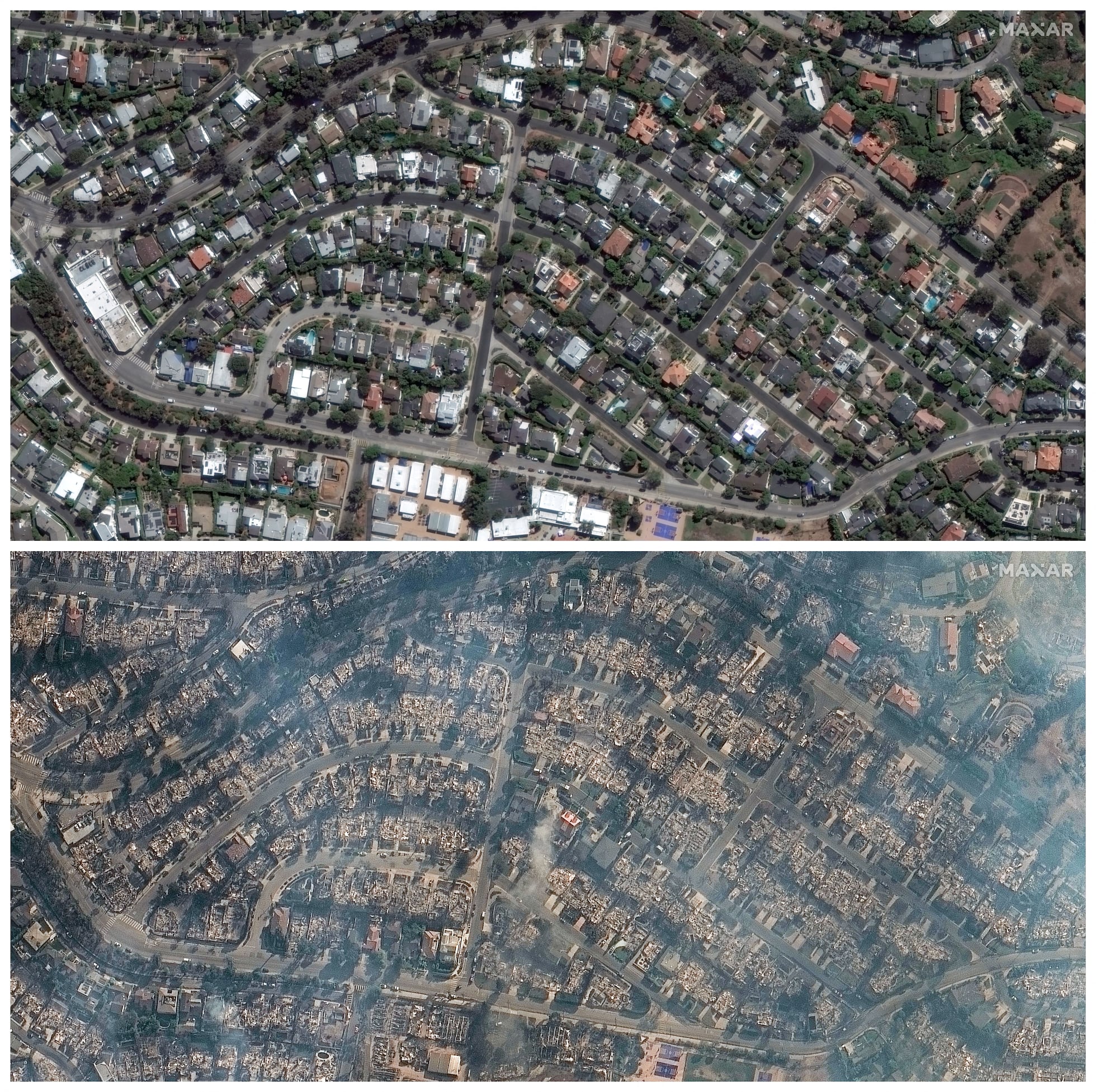 Las imágenes satelitales que muestran la devastación de los incendios de Los Ángeles | EL PAÍS US