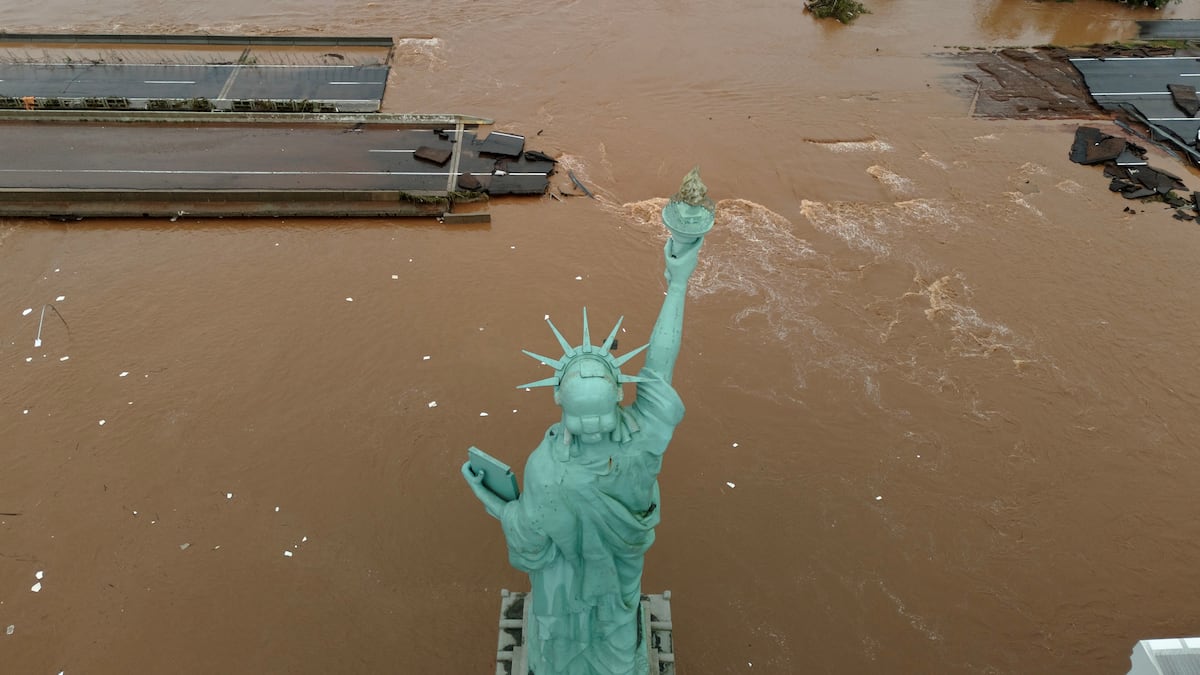 Las inundaciones en Río Grande del Sur, Brasil, vistas desde el aire ...