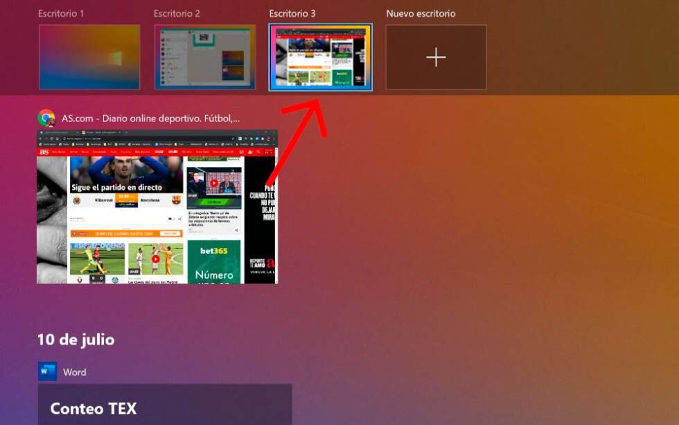 Crea varios escritorios en Windows 10 para trabajar más cómodamente ...