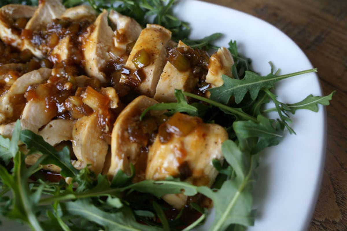 Pechugas con jamón, ajos tiernos y Pedro Ximénez | Recetas ...