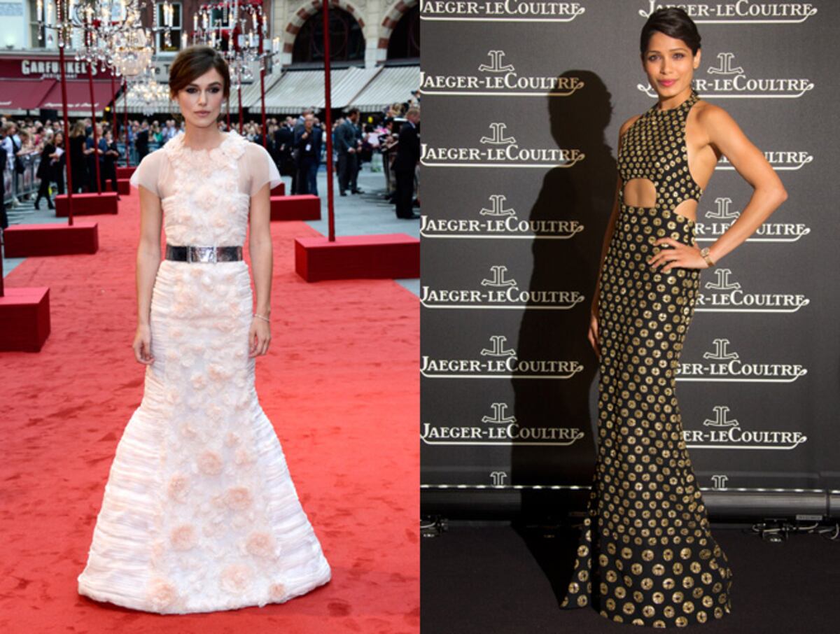 Duelo de vestidos largos: el recatado de Keira Knightley contra el sexy ...