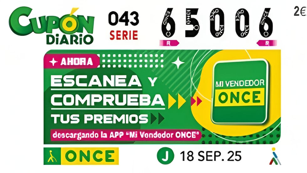 Cupón diario de la ONCE: comprobar sorteo del jueves 18 de septiembre ...