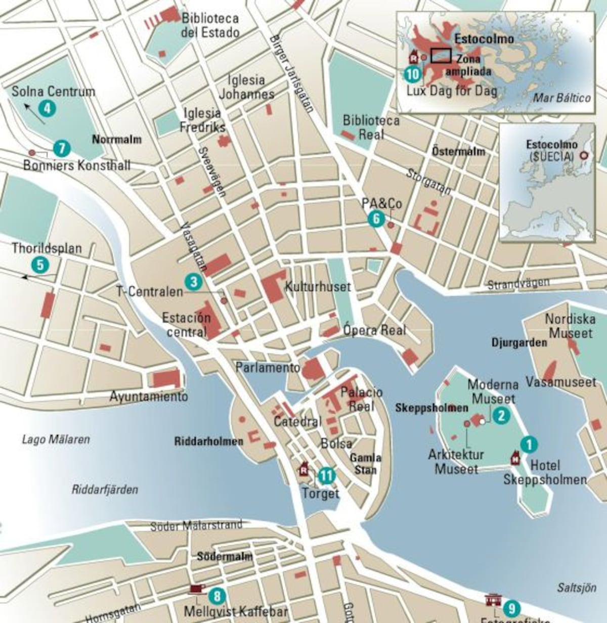 24 horas en Estocolmo, el mapa | El Viajero | EL PAÍS